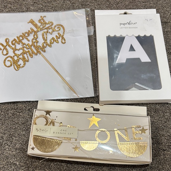Party Supplies | First Birthday One Party Decorations Two Banners One ...